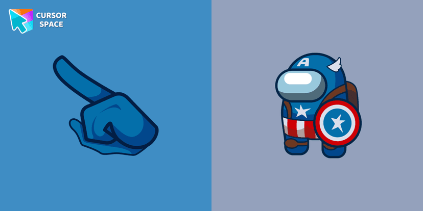 Custom Cursor Among Us Captain America Character - Cursor Pack | Cursor ...